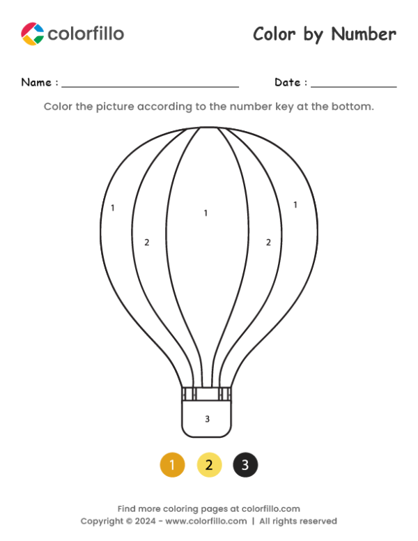Free Online Hot Air Balloon Color by Number - colorfillo