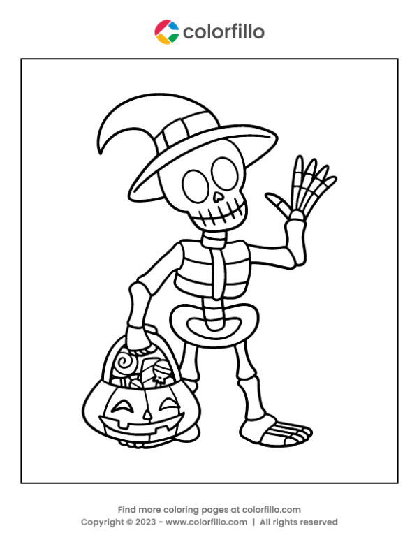 Free Online Skeleton Color Page - colorfillo