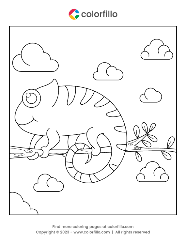 Free Online Chameleon Coloring Page - colorfillo