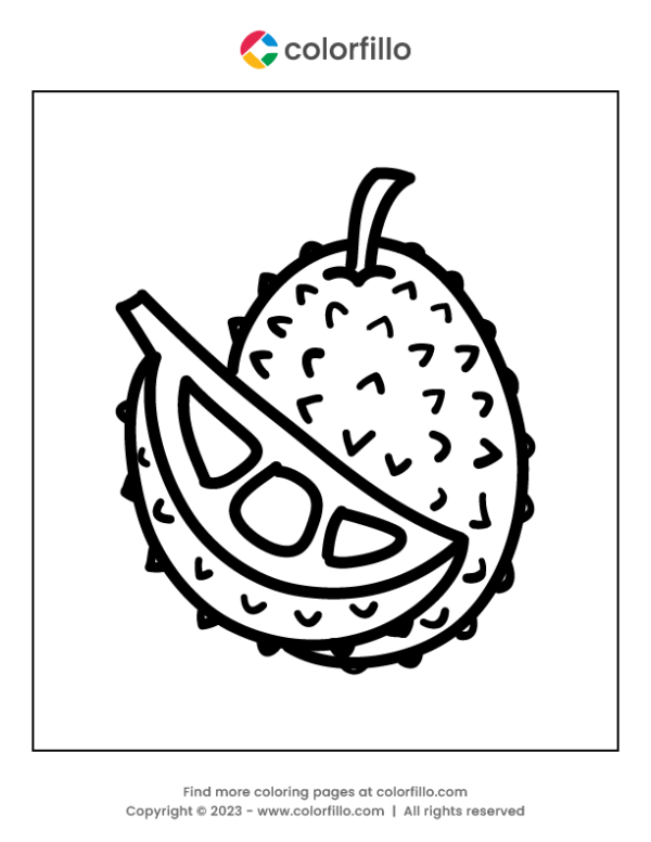 Free Online Durian Coloring Page - colorfillo