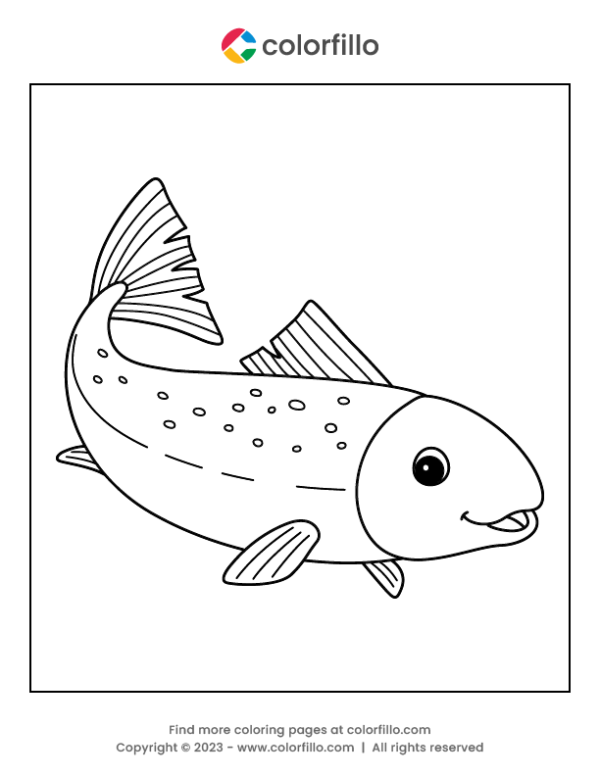 Free Online Salmon Fish Coloring Page - colorfillo