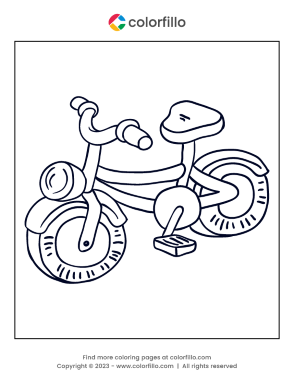 Free Online Bicyle Coloring Page - colorfillo