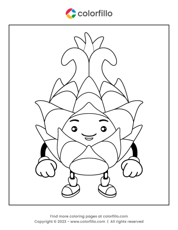 Free Online Dragon Fruit Coloring Page - colorfillo