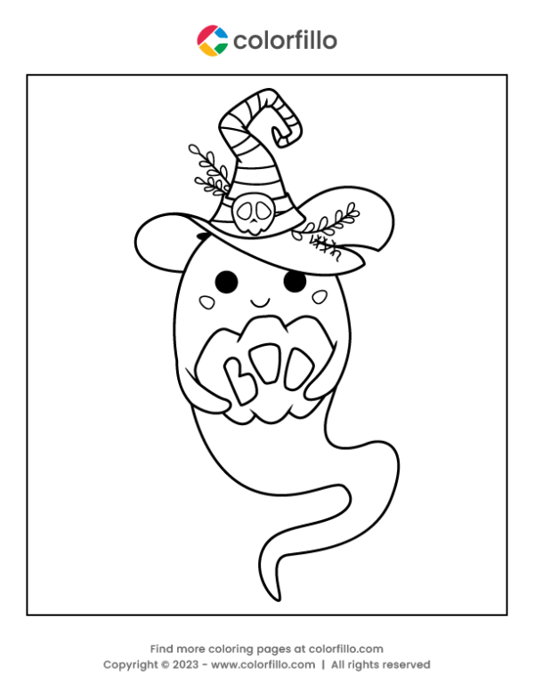 Free Online Ghost Pumpkin Color Page - colorfillo